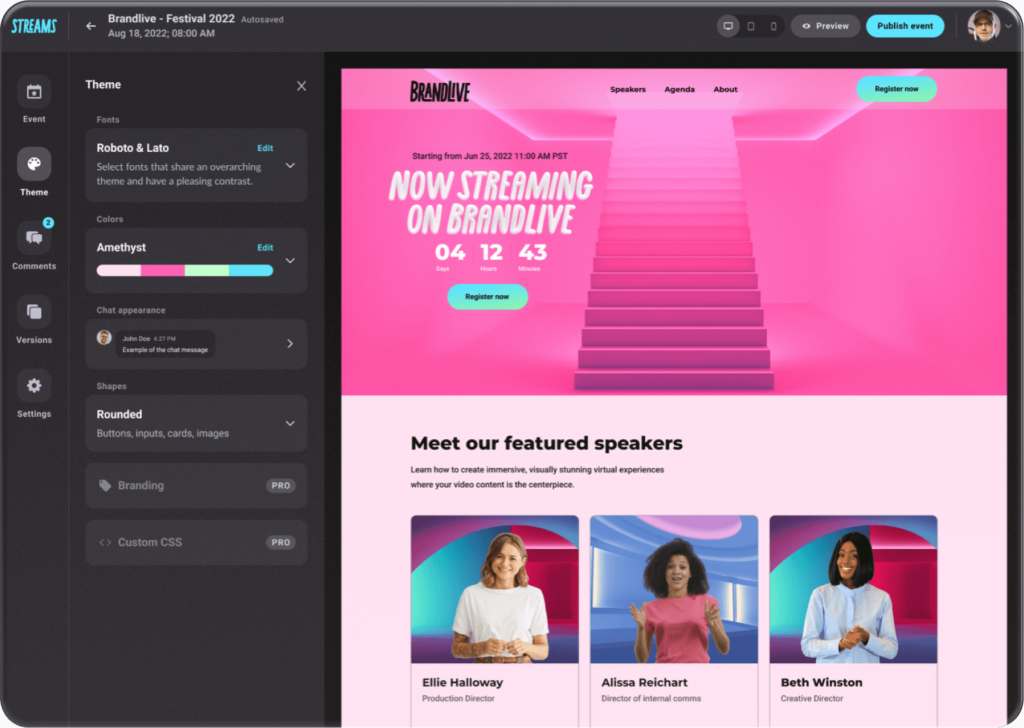 Virtual Conferences & Live Video Streaming Platform | Brandlive Streams
